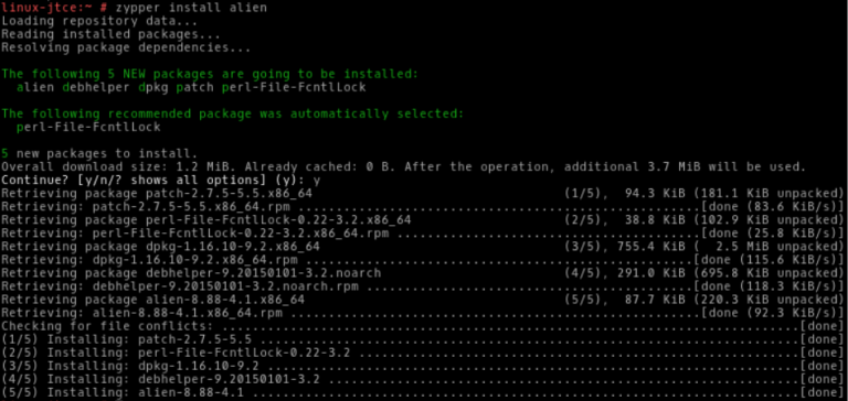 Converting a deb into rpm using alien on openSUSE – Blog by Jay Mutkawoa (Nitin)